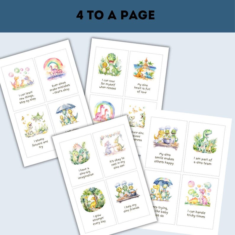 Printable Dinosaur Affirmation Cards: Boost Kids' Confidence ...