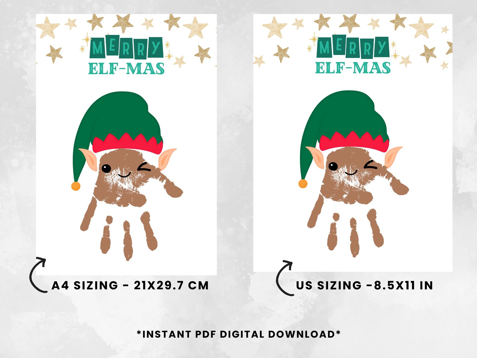 Merry Elf-mas Elf Handprint Art, Craft for Kids, Keepsake Activity, Elf ...