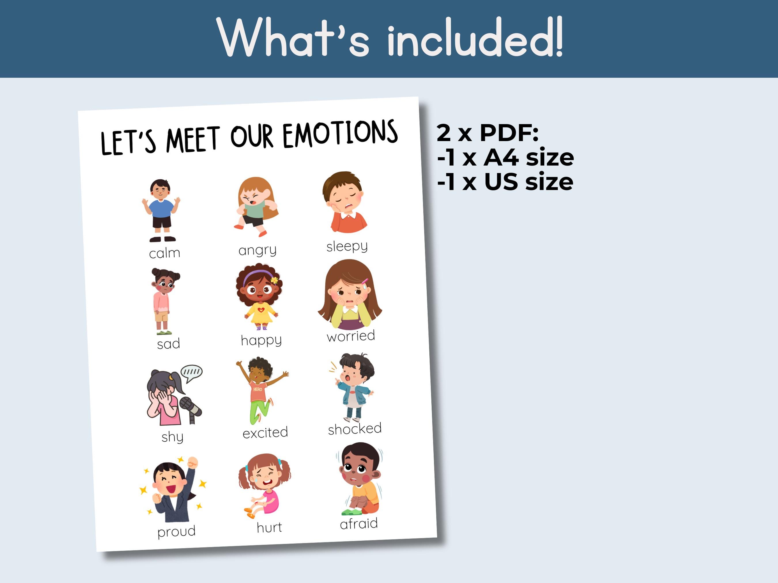Let’s Meet Our Emotions Printable - Emotion Identification Chart for ...