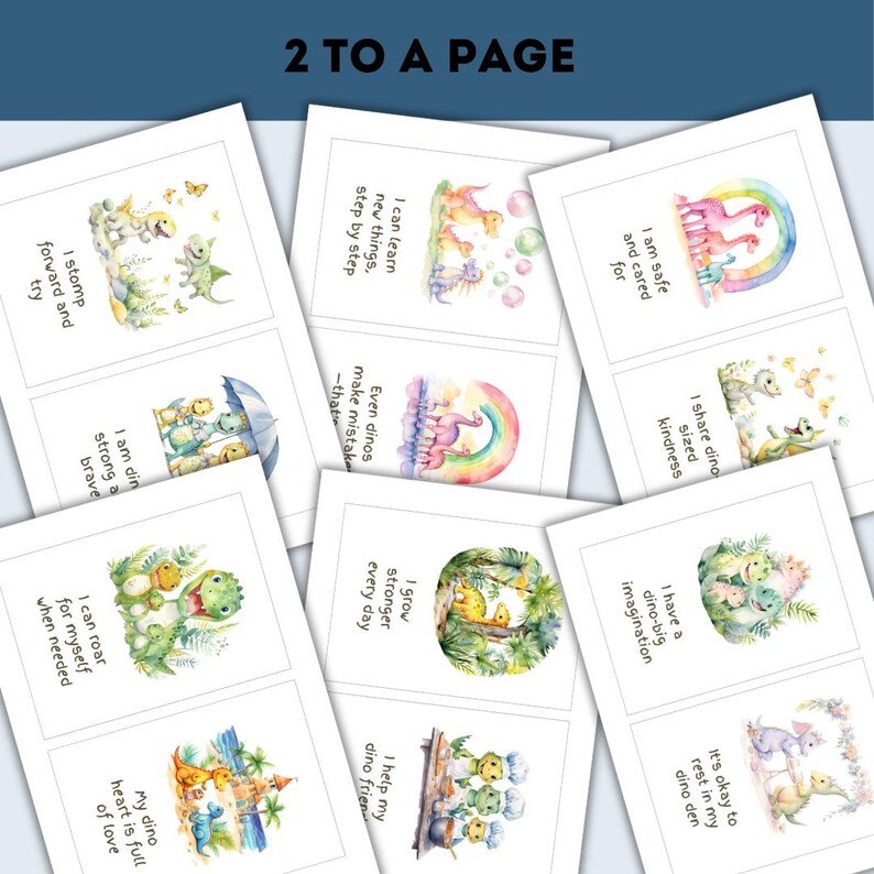 Printable Dinosaur Affirmation Cards: Boost Kids' Confidence ...