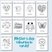10 Printable Mother's Day Coloring Card, Coloring Cards for Kids, Kids ...