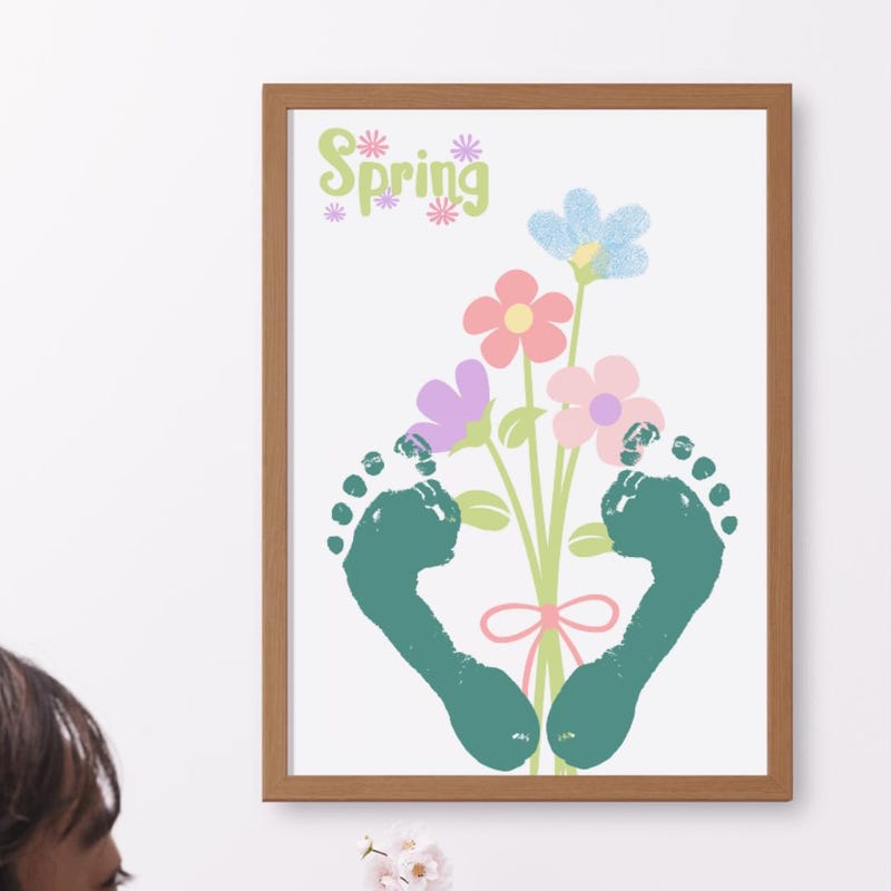 Spring Footprint Art - Etsy