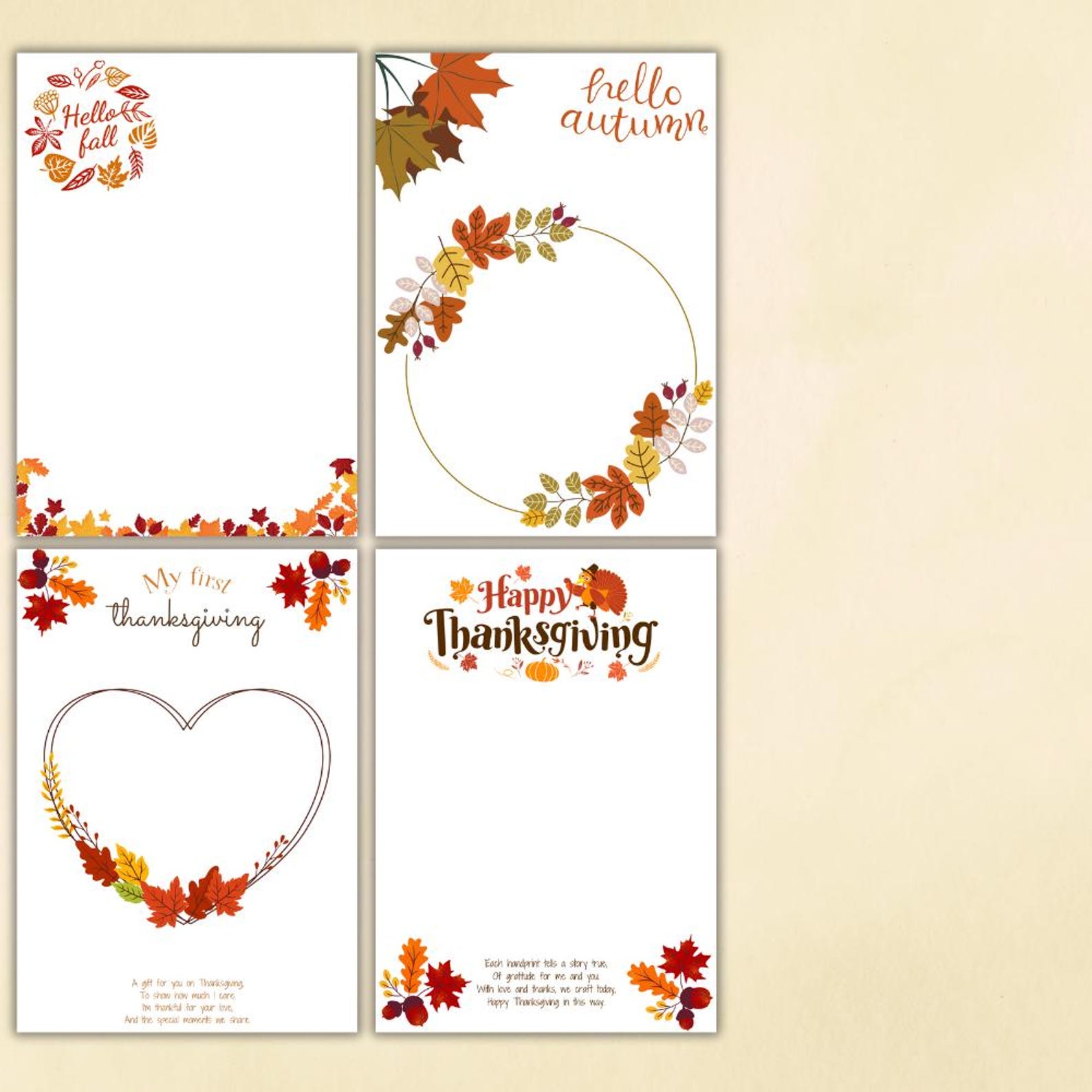 End of Year Seasonal Handprint Craft Bundle - 10 Fall, Thanksgiving ...