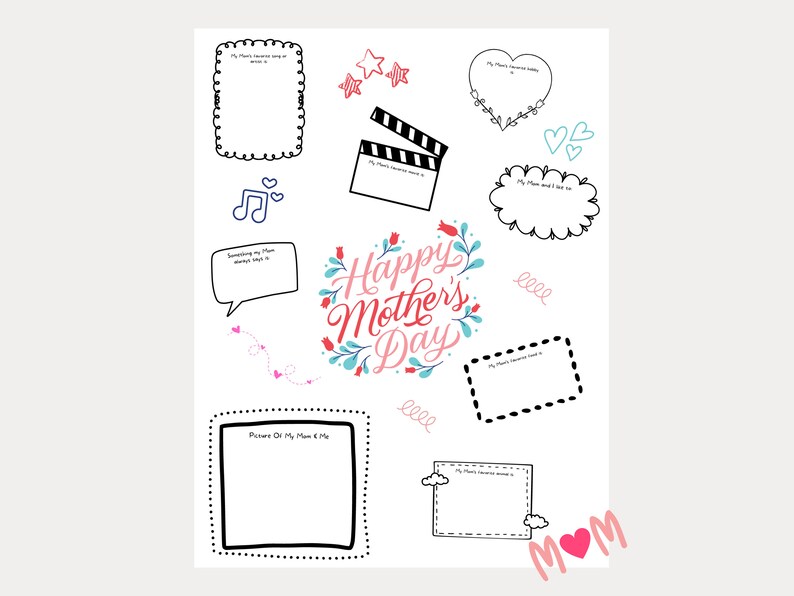 All About My Mom Printable Mother's Day Card, Mother's Day Crafts for ...