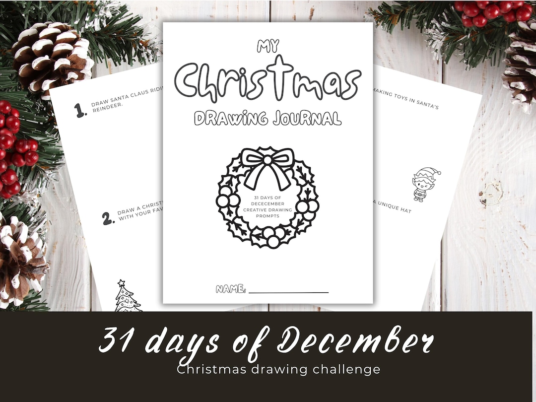 31 Days of December Drawing Challenge, Christmas Activities for Kids ...