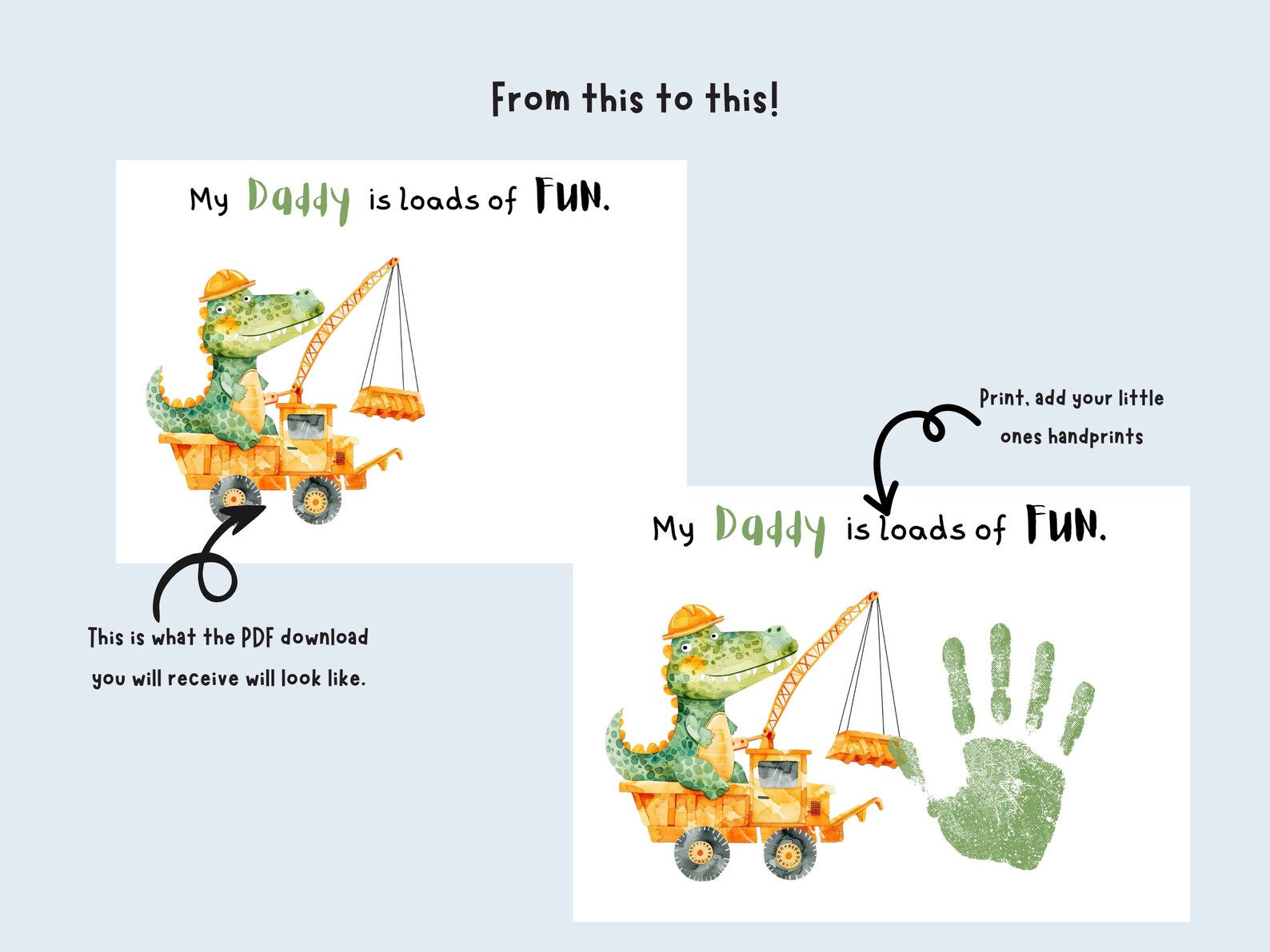 My Daddy is Loads of Fun Handprint Craft Activity for Kids ...