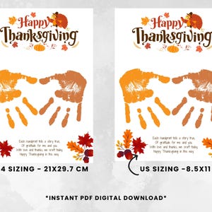 Happy Thanksgiving Handprint Art, Craft for Kids, Keepsake Activity ...