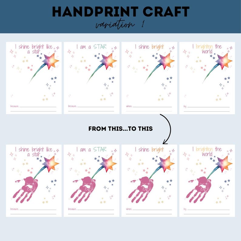 I Am a Star Affirmation Handprint Craft, Shine Bright Printable ...