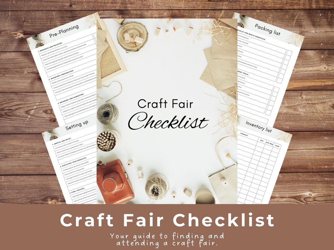 Craft Fair Prep Checklist, Inventory List, Checklist for Selling at a ...