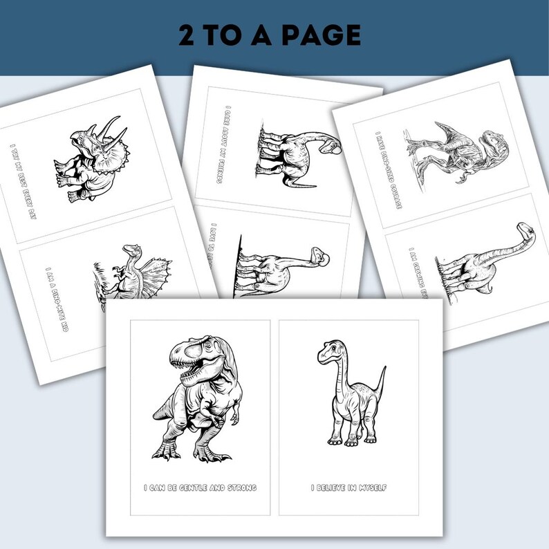 Dinosaur Color-in Affirmation Cards: Printable Growth Mindset for Kids ...