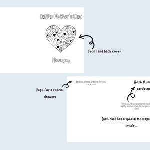 10 Printable Mother's Day Coloring Card, Coloring Cards for Kids, Kids ...