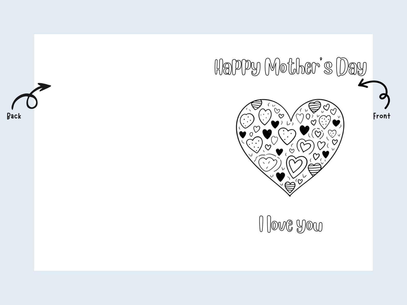 10 Printable Mother's Day Coloring Card, Coloring Cards for Kids, Kids ...