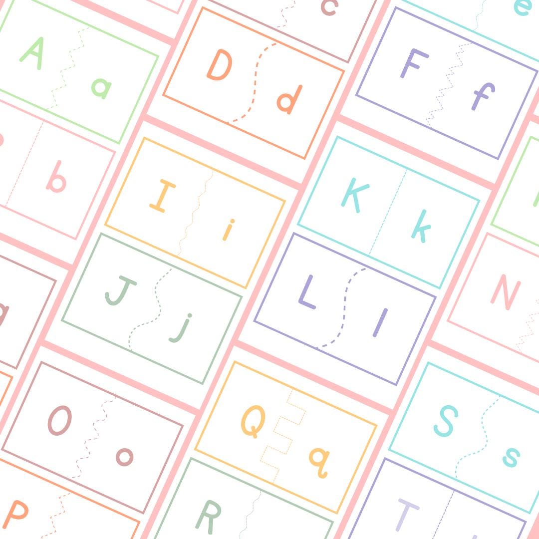ABC Alphabet Puzzle Cards, Printable Matching Flashcards, Preschool ...