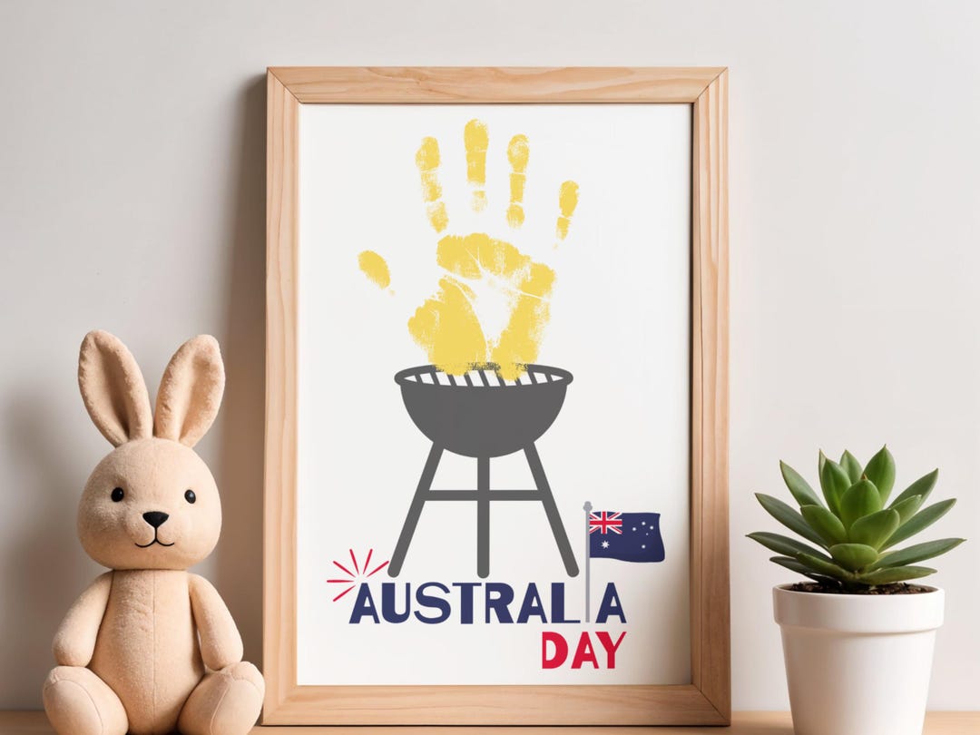 Australia Day Handprint Keepsake, BBQ Themed Printable Craft for Kids ...