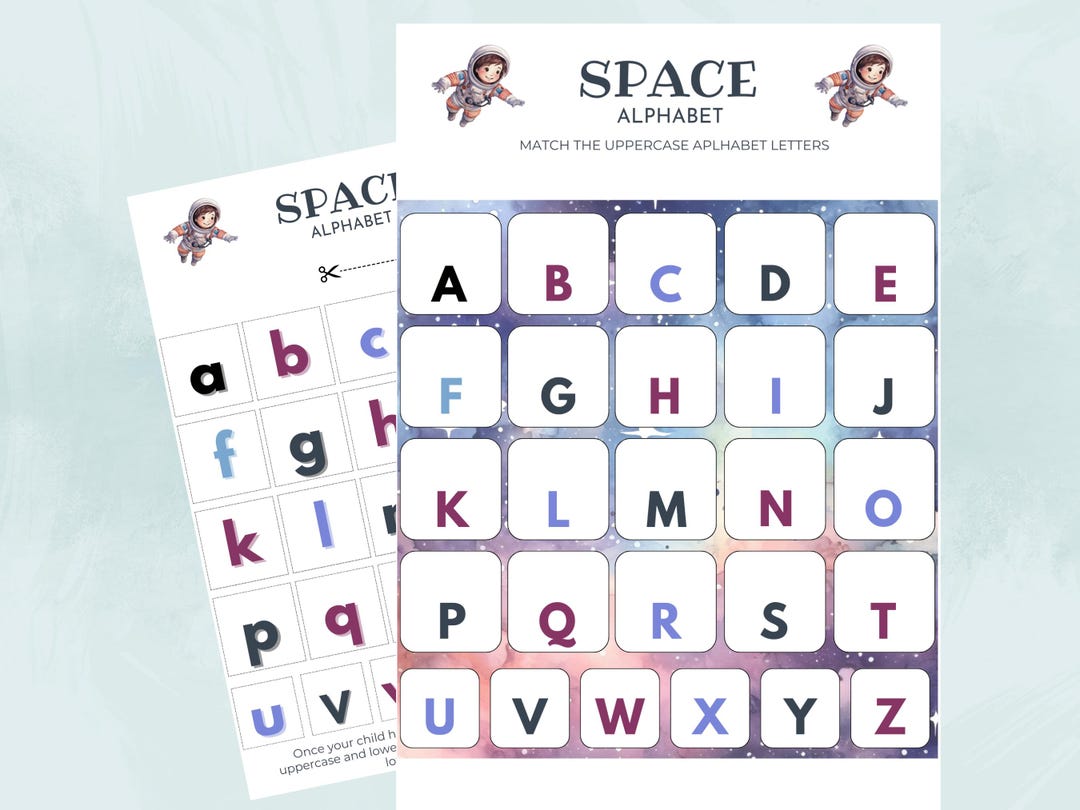 Space Alphabet Matching Activity, Preschool Printable, Homeschool ...