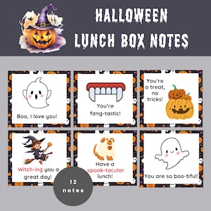 Halloween Lunch Box Notes, Encouragement Cards for Kids, Back to School ...