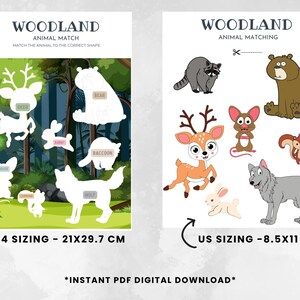 Woodland Animal Matching Activity, Preschooler Activities, Matching ...