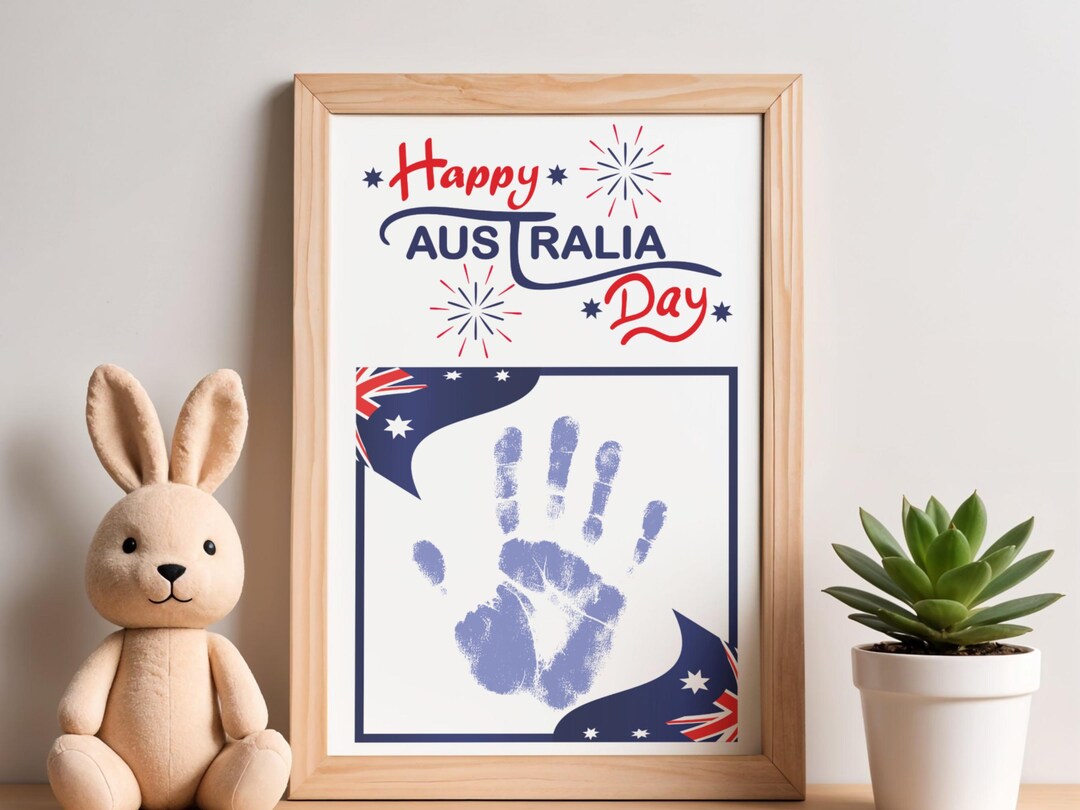 Happy Australia Day Handprint Craft, Printable Aussie Flag Keepsake for ...