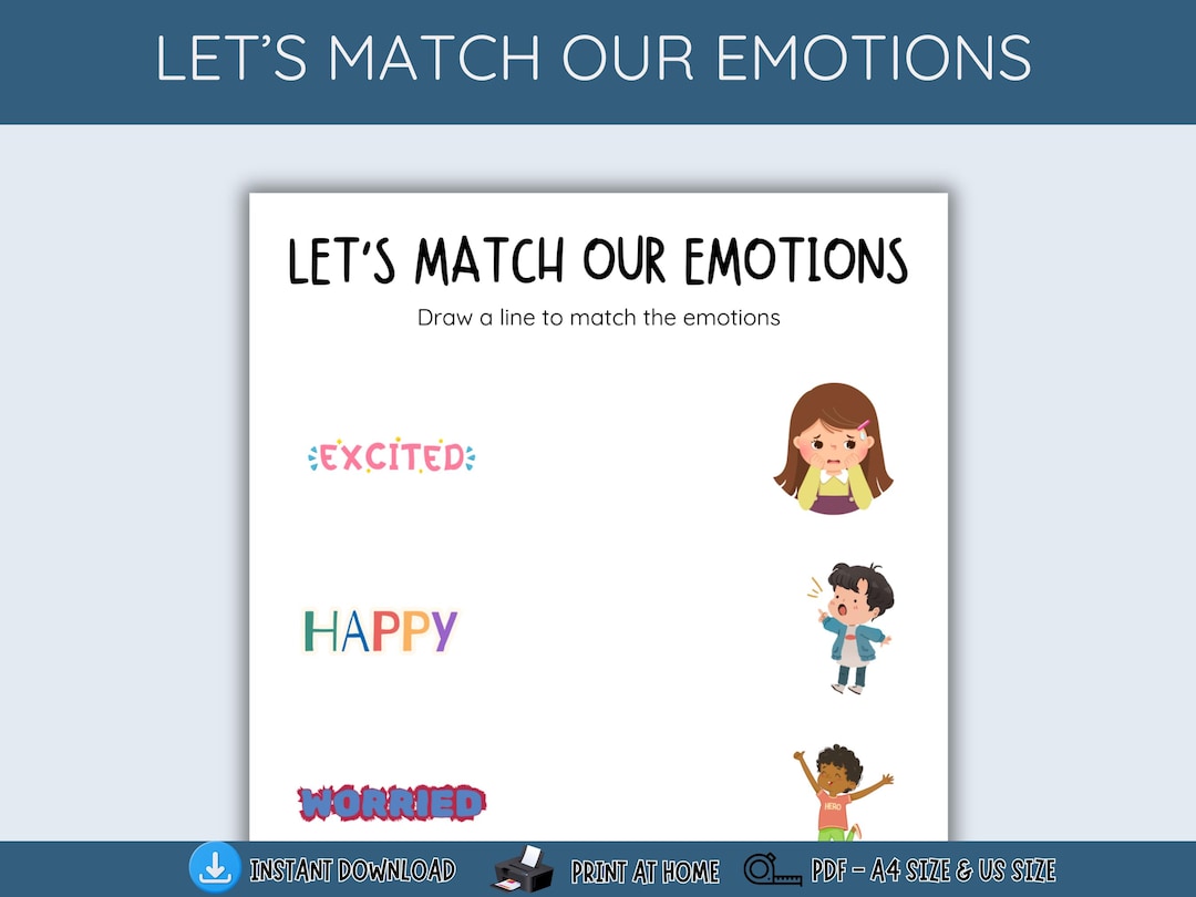 Let’s Match Our Emotions Printable - Fun Kids Emotion Matching Activity ...