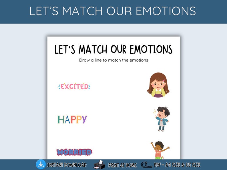 Let’s Match Our Emotions Printable - Fun Kids Emotion Matching Activity ...