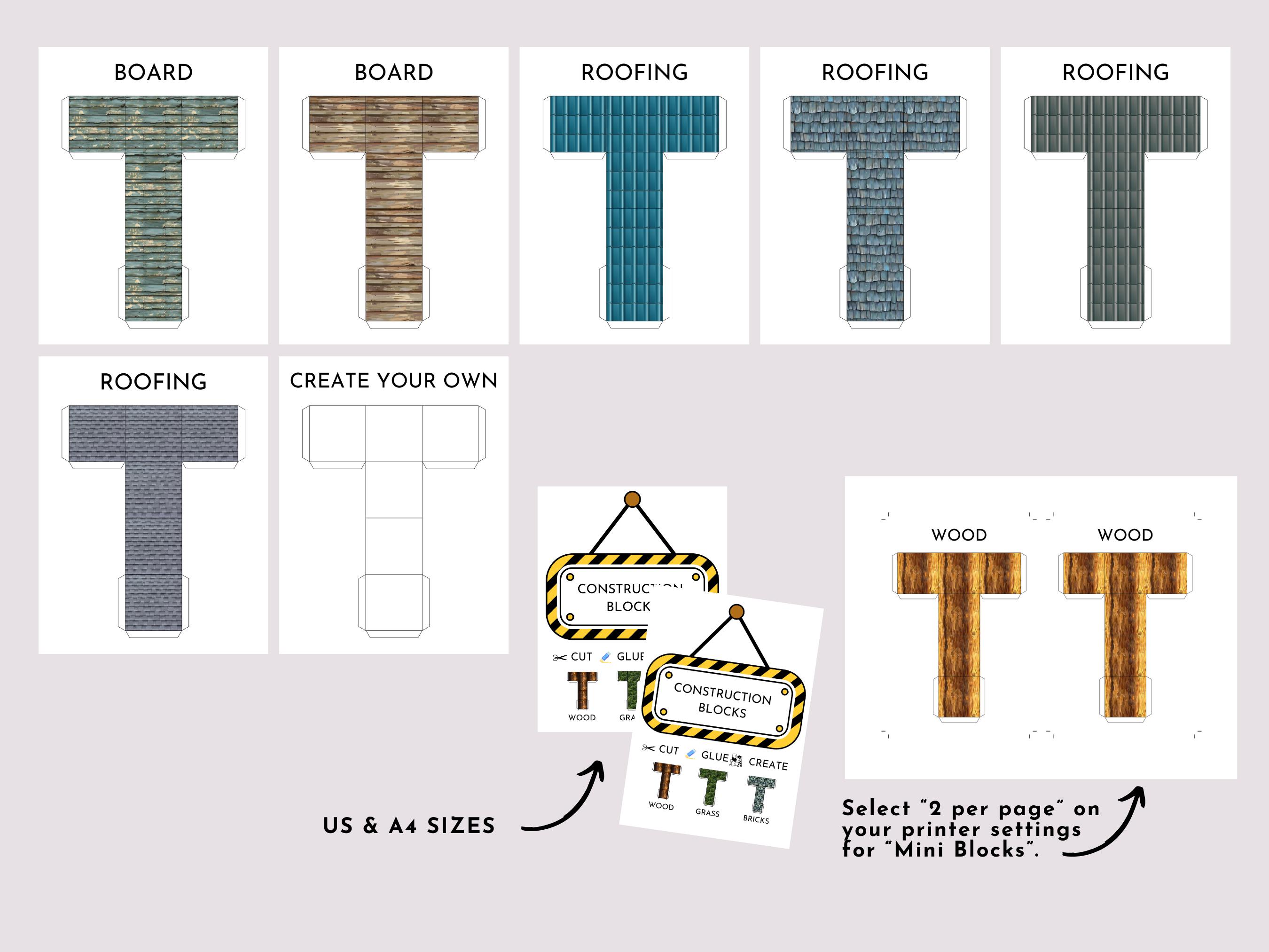 Construction Blocks Printable Building Material Blocks Activity for ...