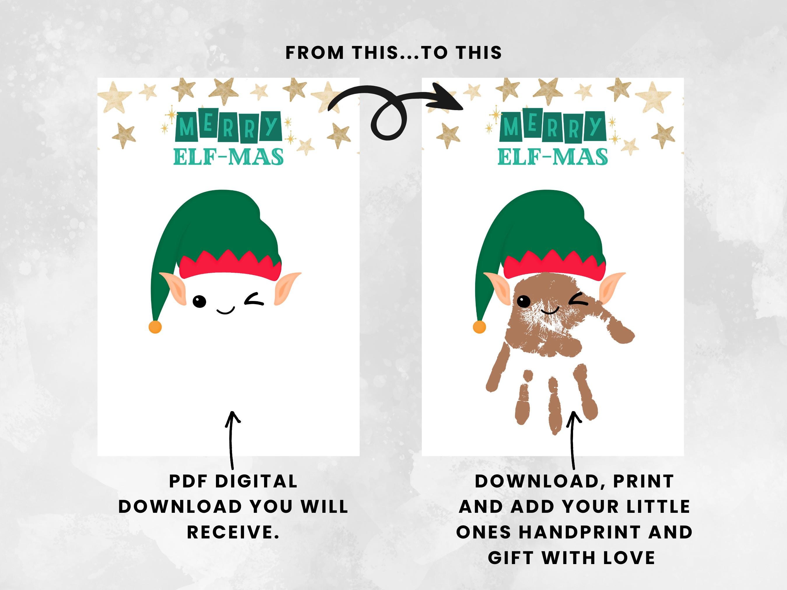 Merry Elf-mas Elf Handprint Art, Craft for Kids, Keepsake Activity, Elf ...