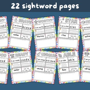 Kids Positive Affirmations Sight Words, I Am Statements Worksheets ...