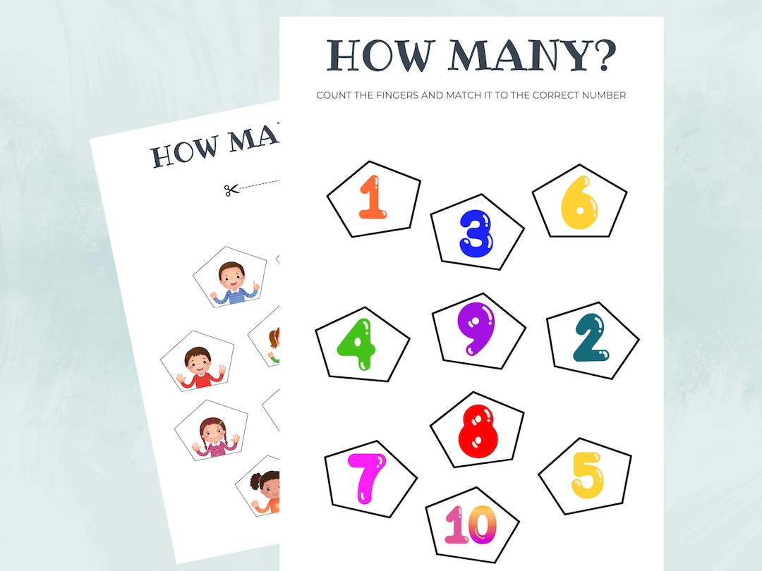 Finger Counting Number Matching Activity, Preschool Printable ...