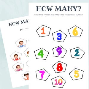 Finger Counting Number Matching Activity, Preschool Printable ...