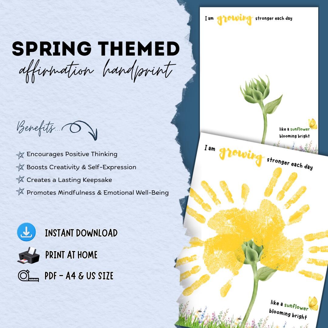 Sunflower Handprint Craft: Positive Affirmation Art (digital Download ...