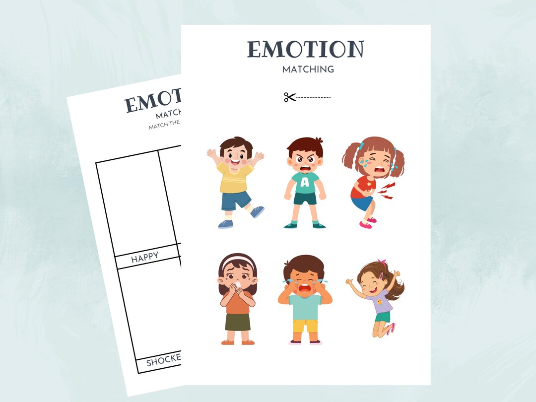 Emotions Matching Game, Kids Emotions, Printable Activity for Kids ...