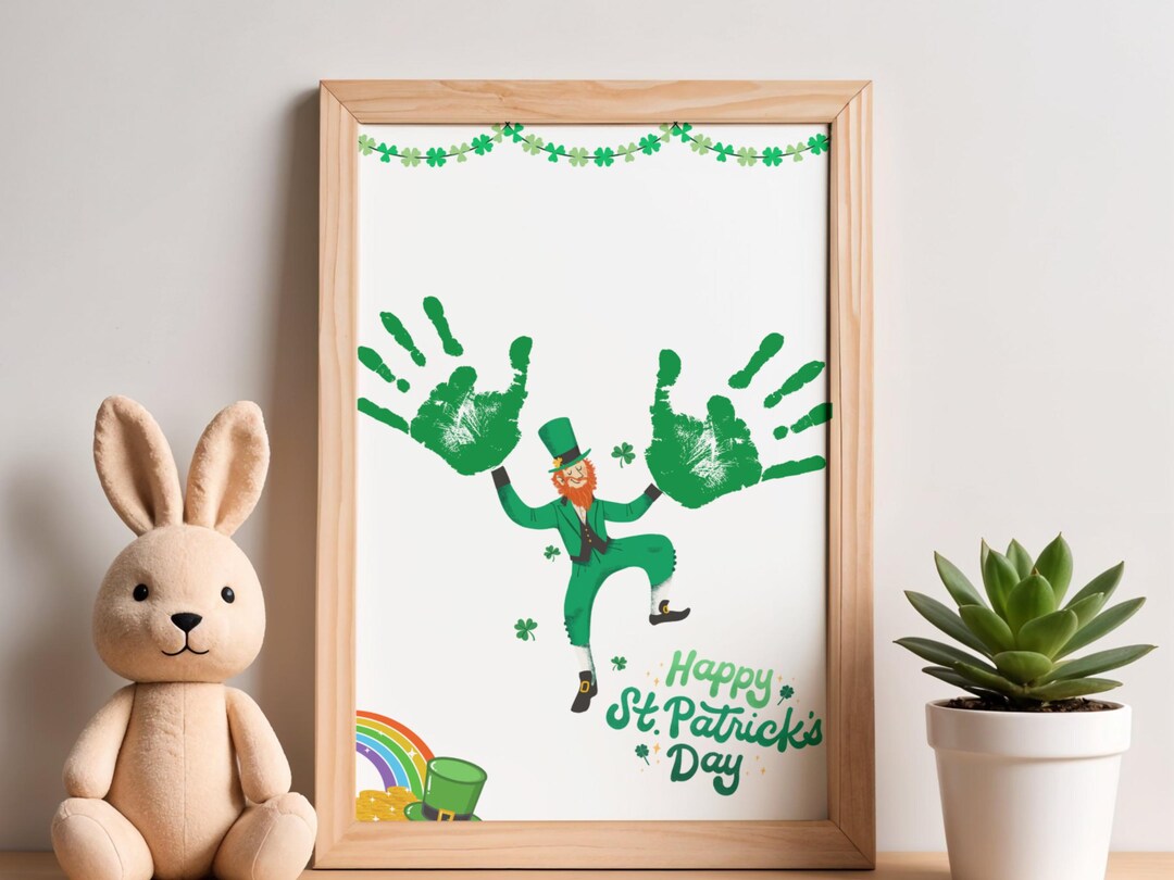 St. Patrick’s Day Handprint Craft – Leprechaun Keepsake With Rainbow ...