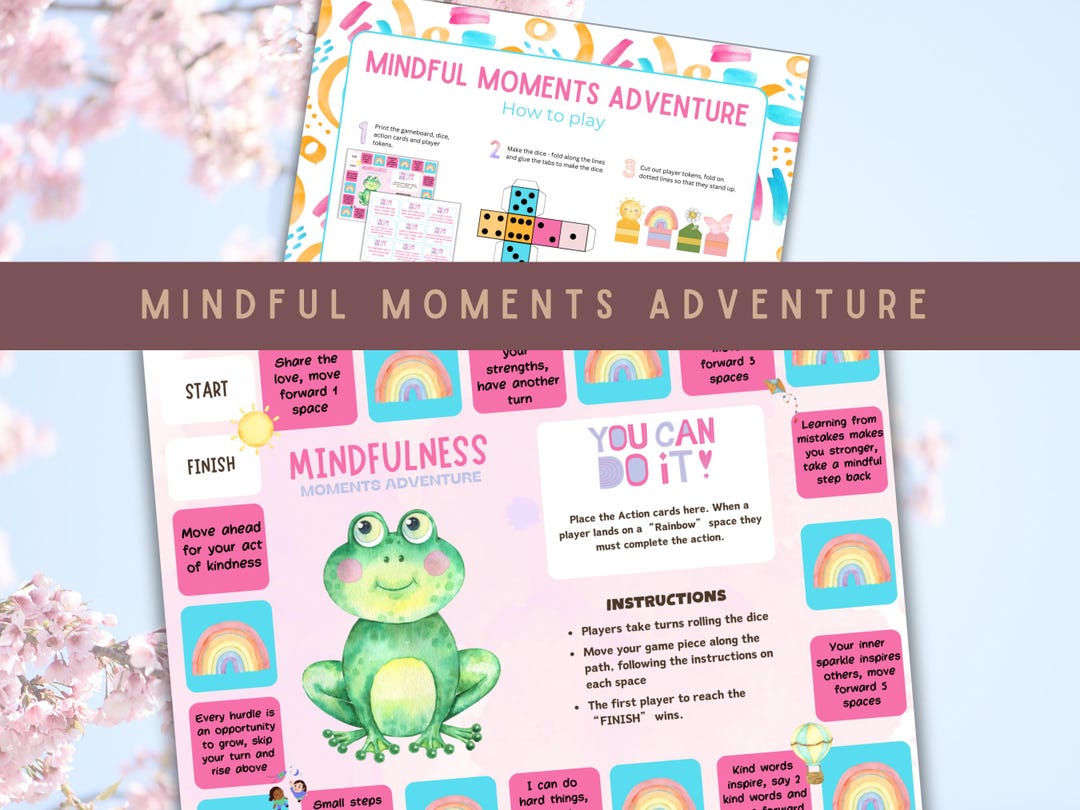 Mindful Moments Affirmations Dice Game - Family Fun Printable Board ...