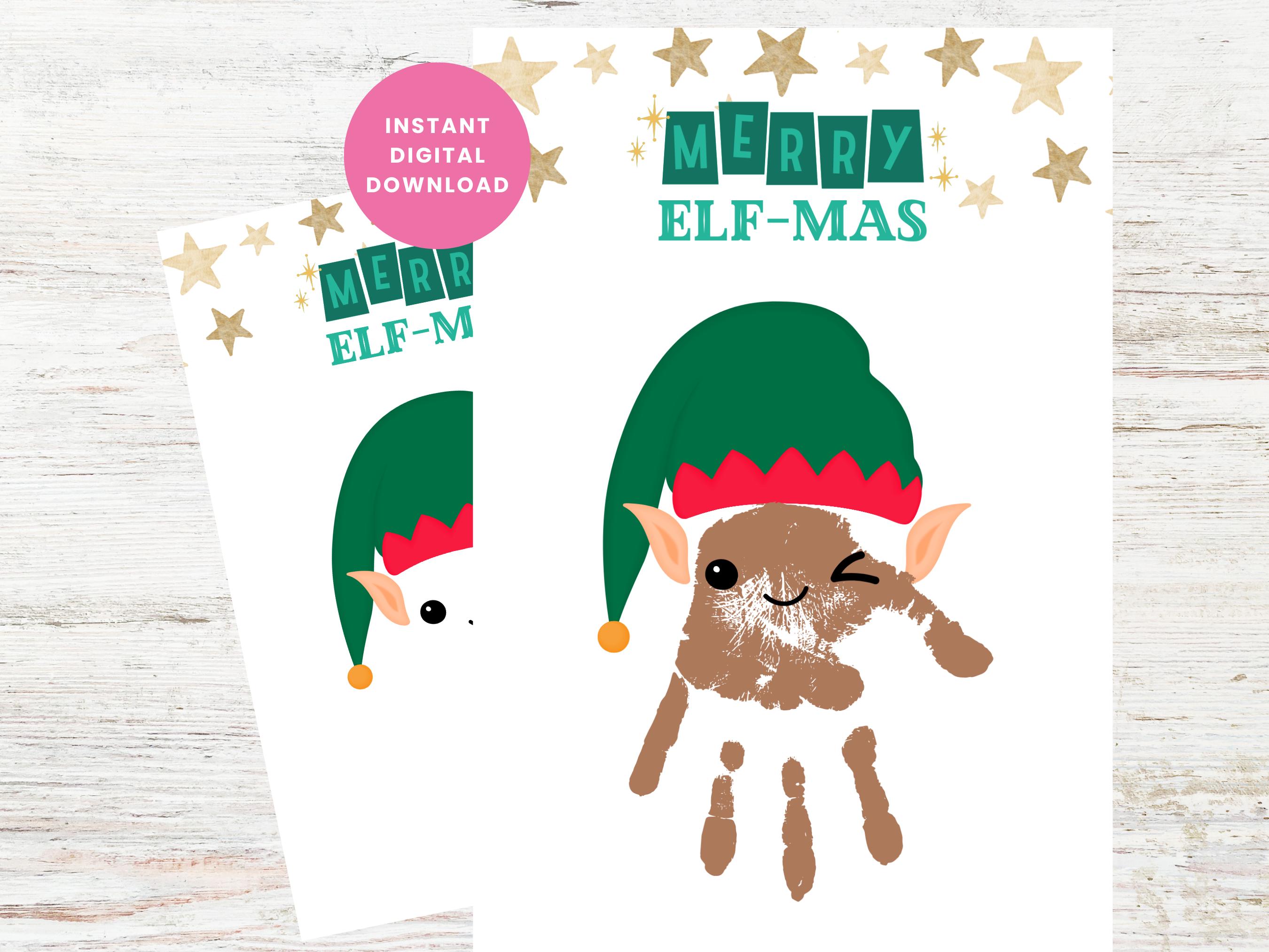 Merry Elf-mas Elf Handprint Art, Craft for Kids, Keepsake Activity, Elf ...