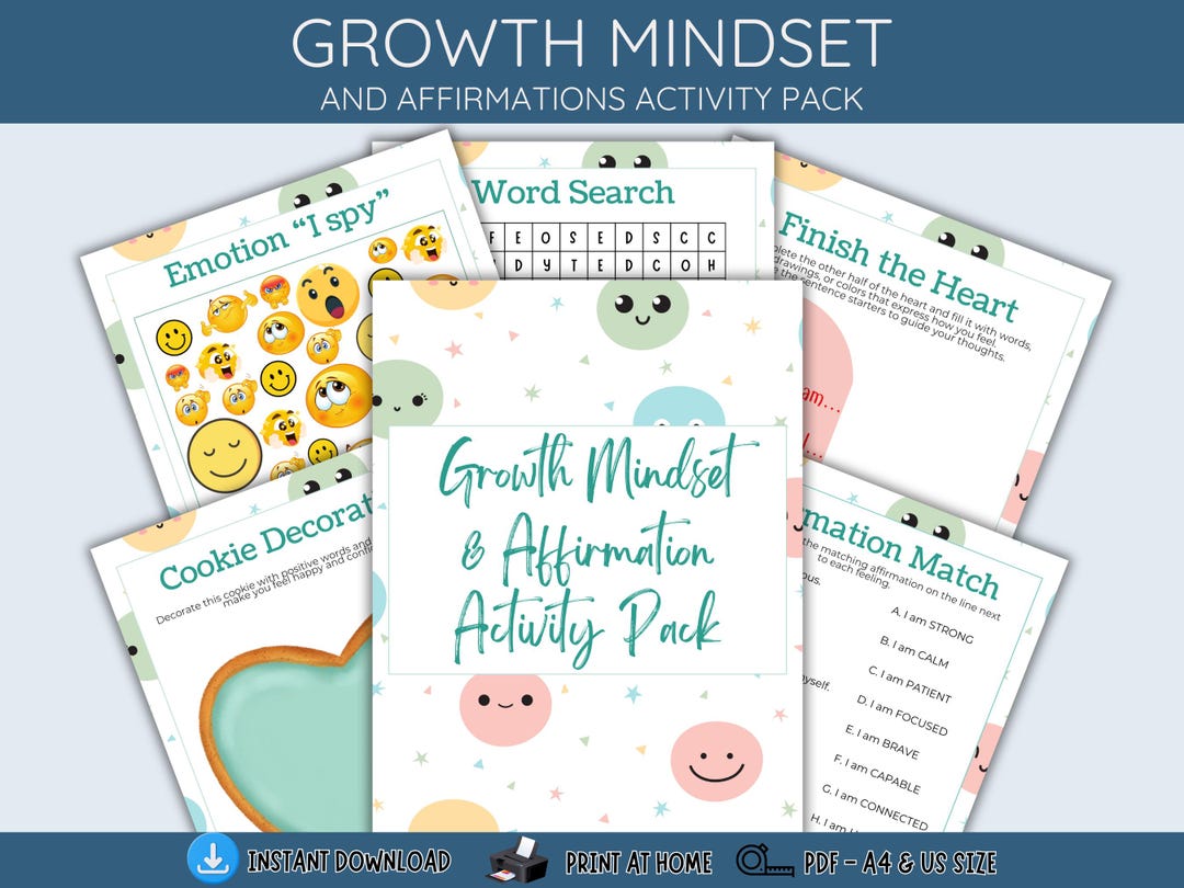 Growth Mindset Confidence Workbook, Self-esteem Positive Mindfulness ...
