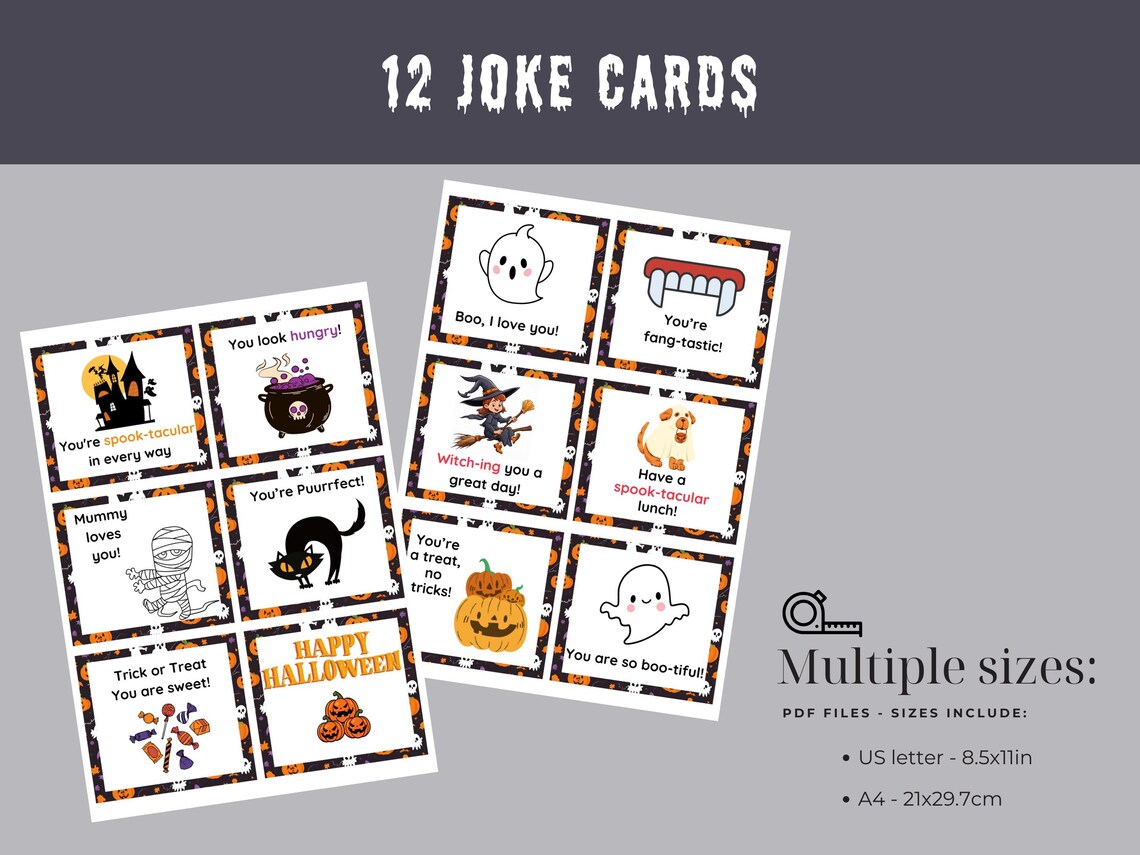 Halloween Lunch Box Notes, Encouragement Cards for Kids, Back to School ...