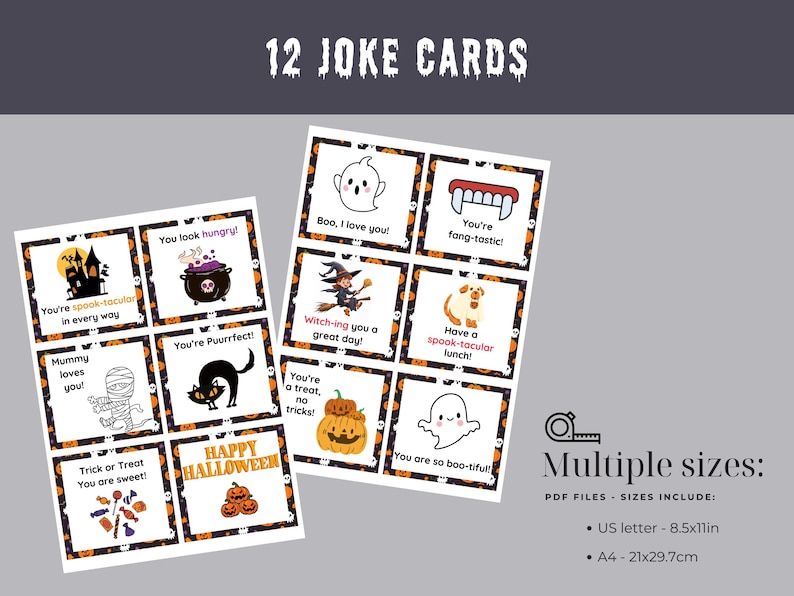 Halloween Lunch Box Notes, Encouragement Cards for Kids, Back to School ...