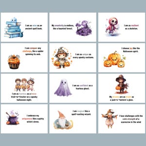 30 Halloween Positive Affirmation Cards for Kids, Daily Encouragement ...