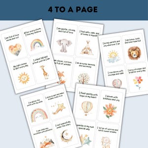 Watercolor Affirmation Cards: Kids Emotional Support Printables for ...