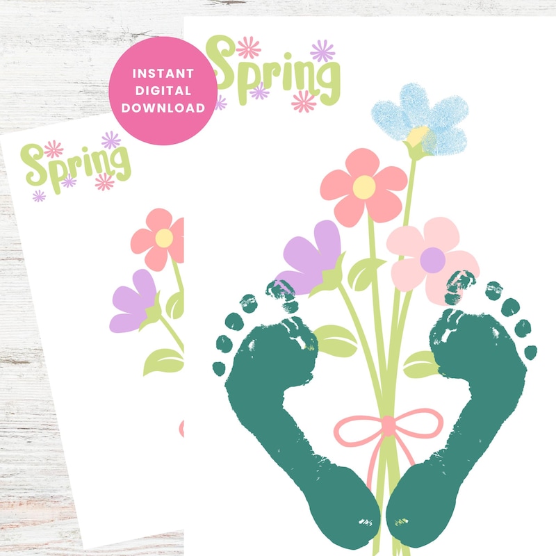 Spring Footprint Art - Etsy