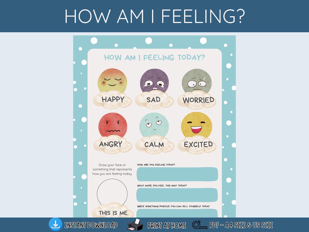 How Am I Feeling Today? Printable Worksheet: Emotional Regulation ...