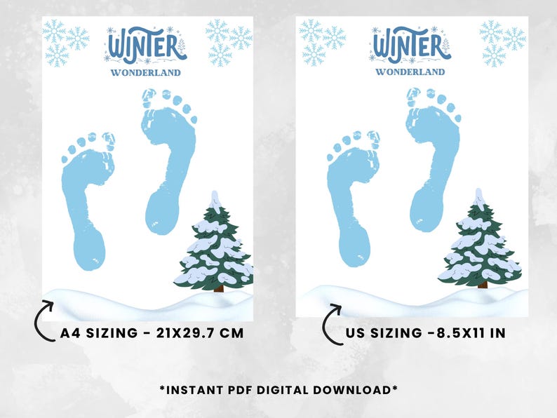 Winter Wonderland Footprint Art, Craft for Kids, Keepsake Activity ...