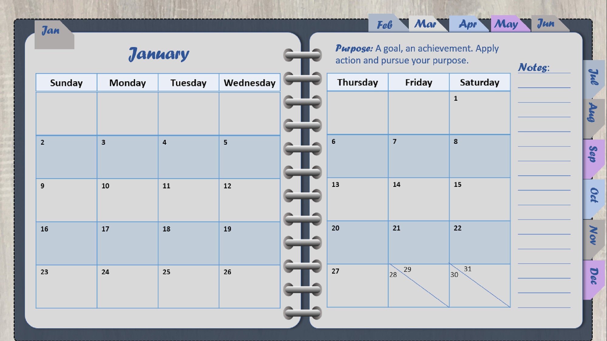 Virtual Planner Digital Organize Plan Schedule Dates - Etsy