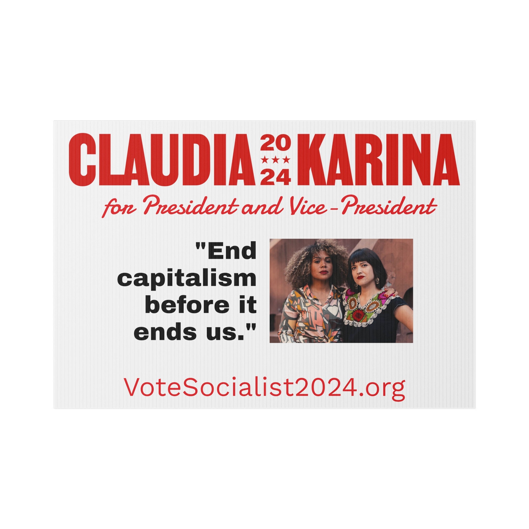 Claudia and Karina 2024 Presidential Campaign Lawn Yard Sign - Etsy