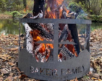 Heavy Duty Fire Pit Ring Deer Outdoor Decor, Metal Garden Fire Ring ...