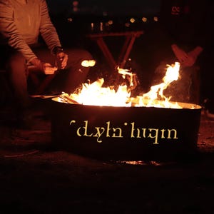 Elvish Fire Pit Ring, Fantasy Script Custom Steel Fire Pit, Outdoor ...