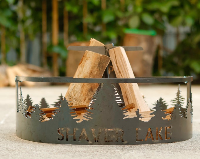 Custom Heavy Duty Metal Fire Pit Ring, Mystical Fire Ring, Personalized ...