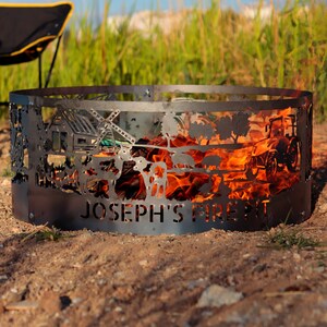 Farmer Gift Fire Pit Ring, Farmhouse Gift , Wood Burning Fire Pit Ring ...