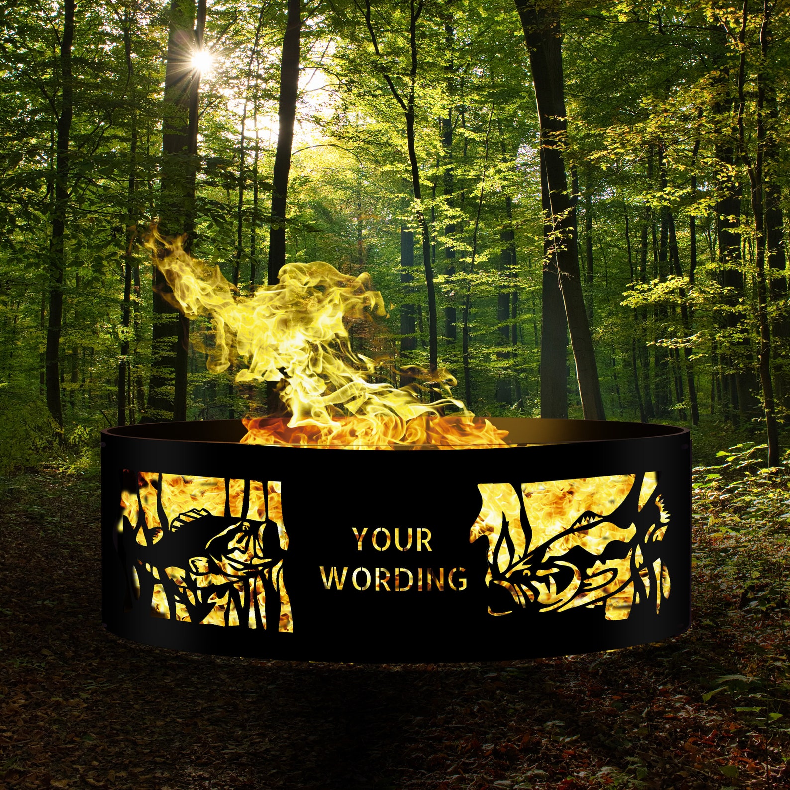 Personalized Heavy Duty Joseph's Metal Fire Pit | 12" Tall Fish Design ...