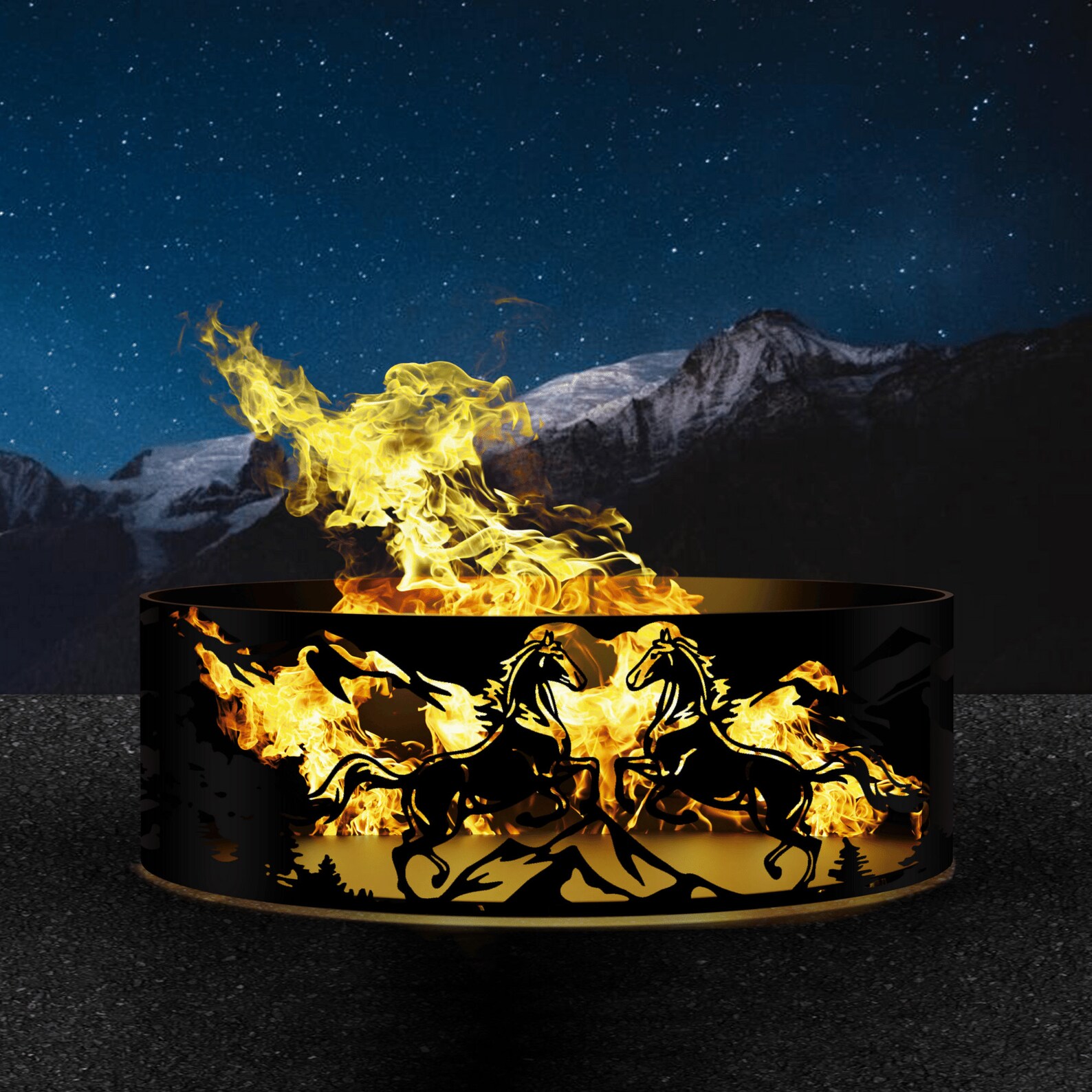 Custom Fire Pit- Anniversary Gift -horse Fire Pit -heavy Duty Fire Pit ...